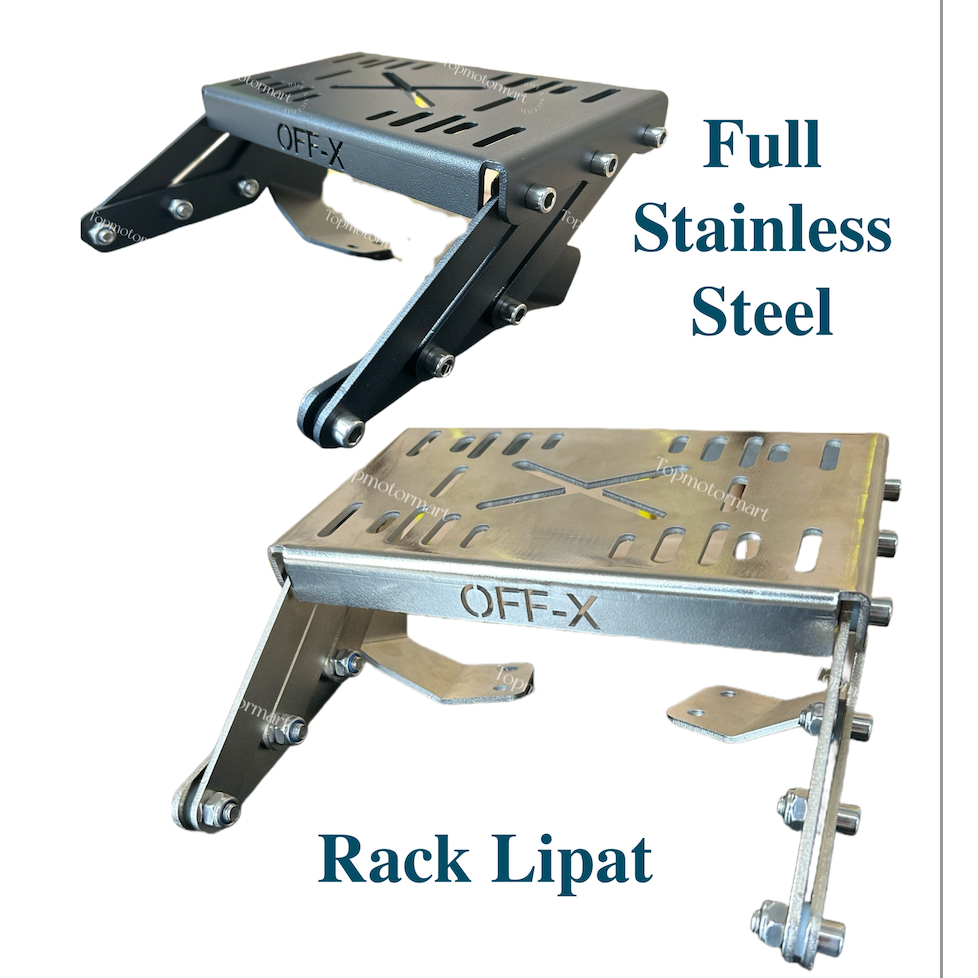 OFF-X Stainless Steel Rack Lipat Motor Box Belakang Adjustable Monorack ...
