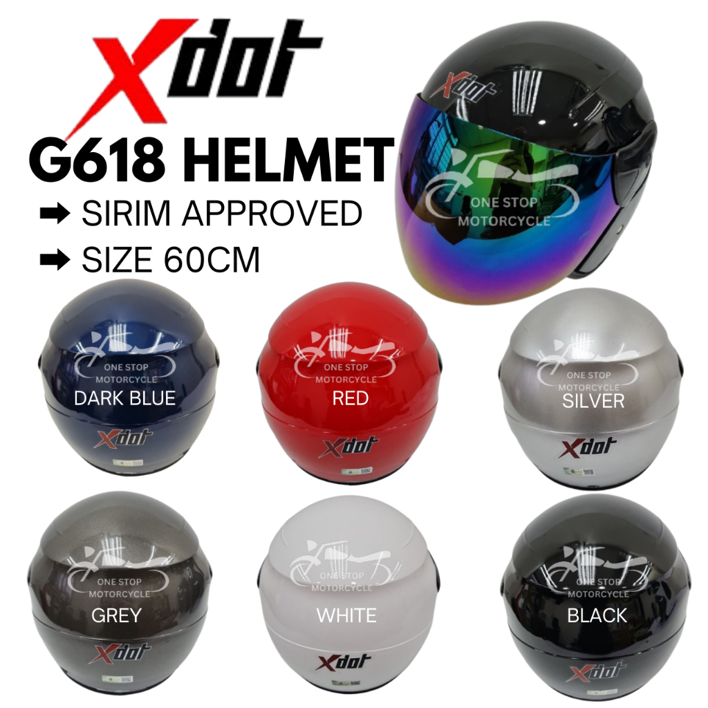 Xdot G618 Helmet Motorcycle Topi Malaysia with Sirim Approved 60cm L ...