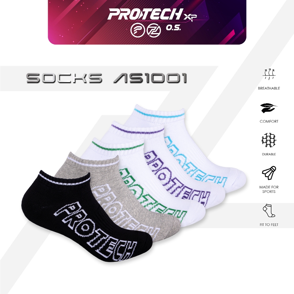 PROTECH Cotton Ankle Sport Sock AS1001 (5 COLOURS) | Shopee Malaysia