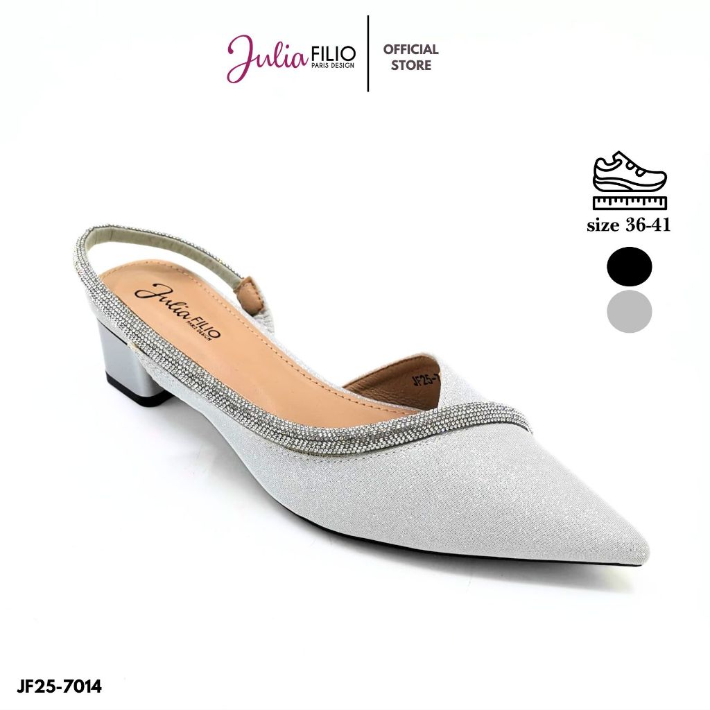 JULIA FILIO Heels Comfort Lady Shoes Wanita dinner heels tumit rendah ...