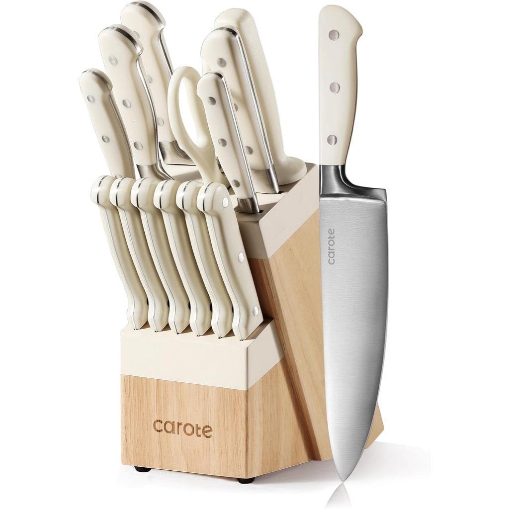CAROTE 14 Pieces Knife Set with Block | Shopee Malaysia