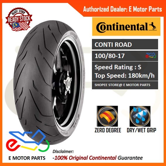 Conti Road TIRE TYRE 110 140 70 17 CONTINENTAL MOTORCYCLE R15 R25 ...