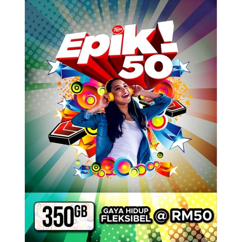 SIMKAD PREPAID TUNETALK PLAN EPIK 50 DATA 350GB | Shopee Malaysia