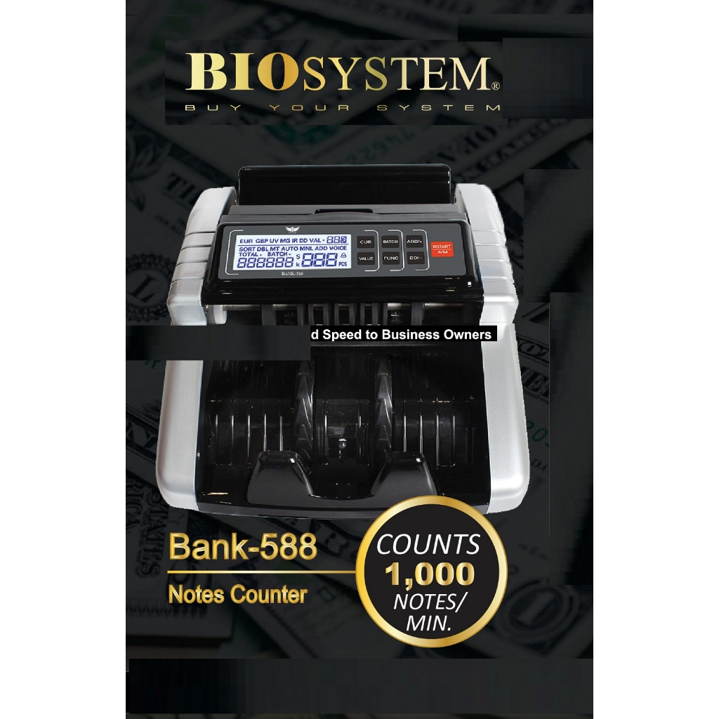 BIOSYSTEM Bank-588 Intelligent Bank Note Counting Machine | Shopee Malaysia