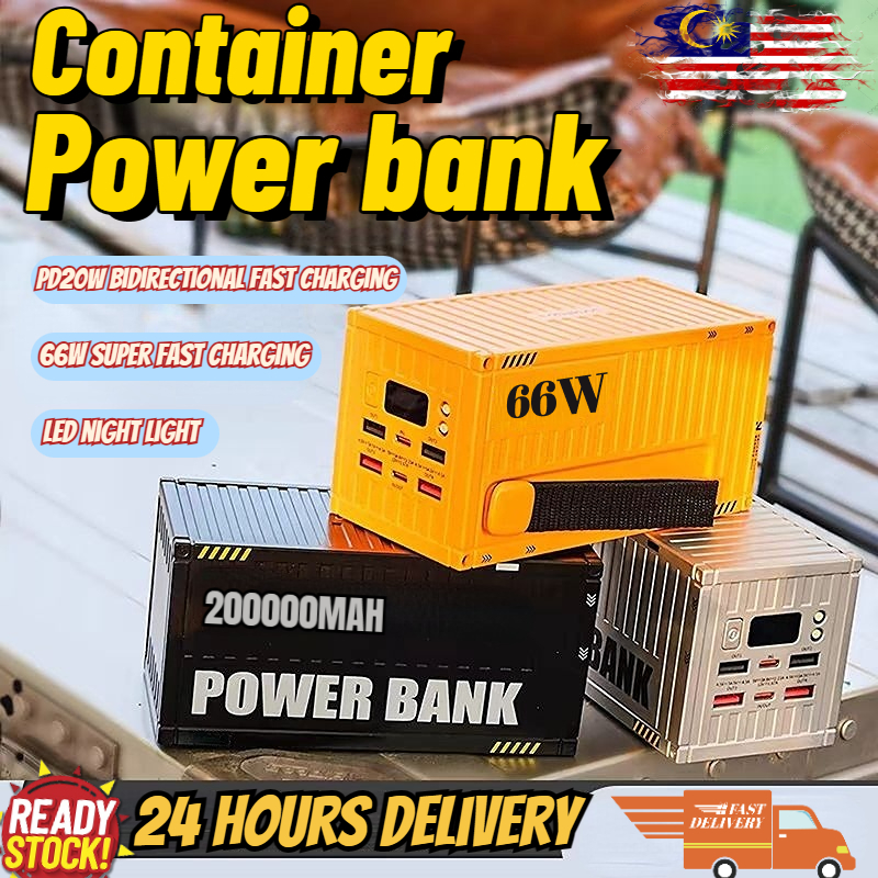 Container 200000 mAh power bank large capacity multi port 66W super ...