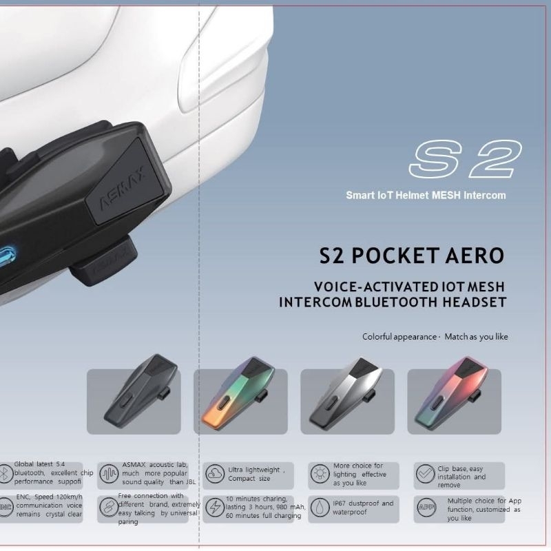 ASMAX S2 INTERCOM MURAH,BLUETOOTH,MAMPU MILIK,BERBUAL BIKEZON88 ...