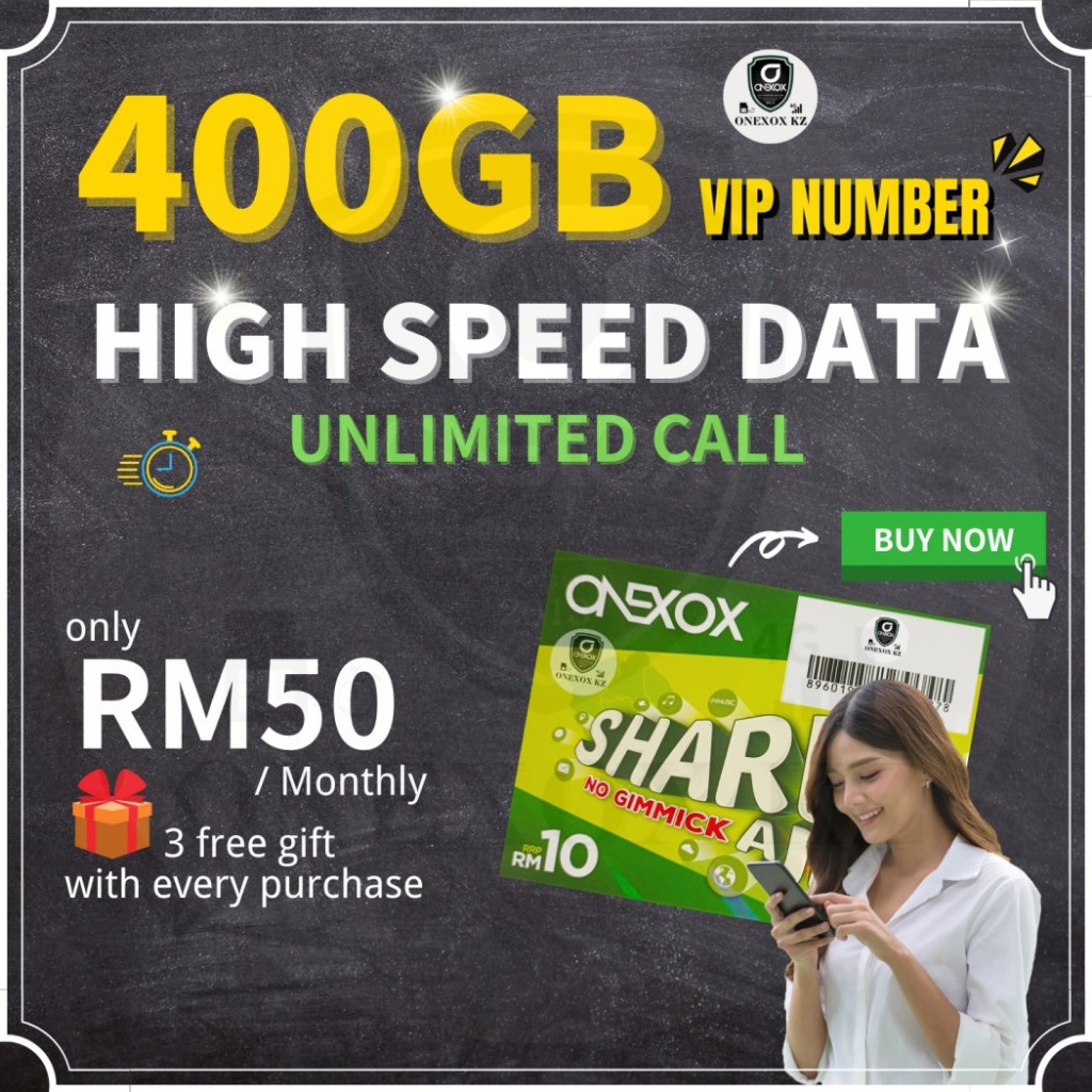 Onexox Simcard Xox Sim Card Black Simcard 400GB High Speed Data ...