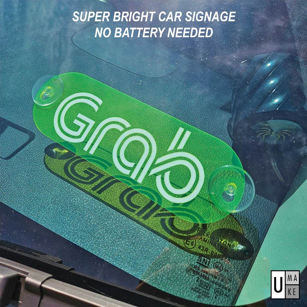 UMAKE Grab Taxi Neon Advertising Sign Indicator BOLT/ MAXIM / Lalamove ...