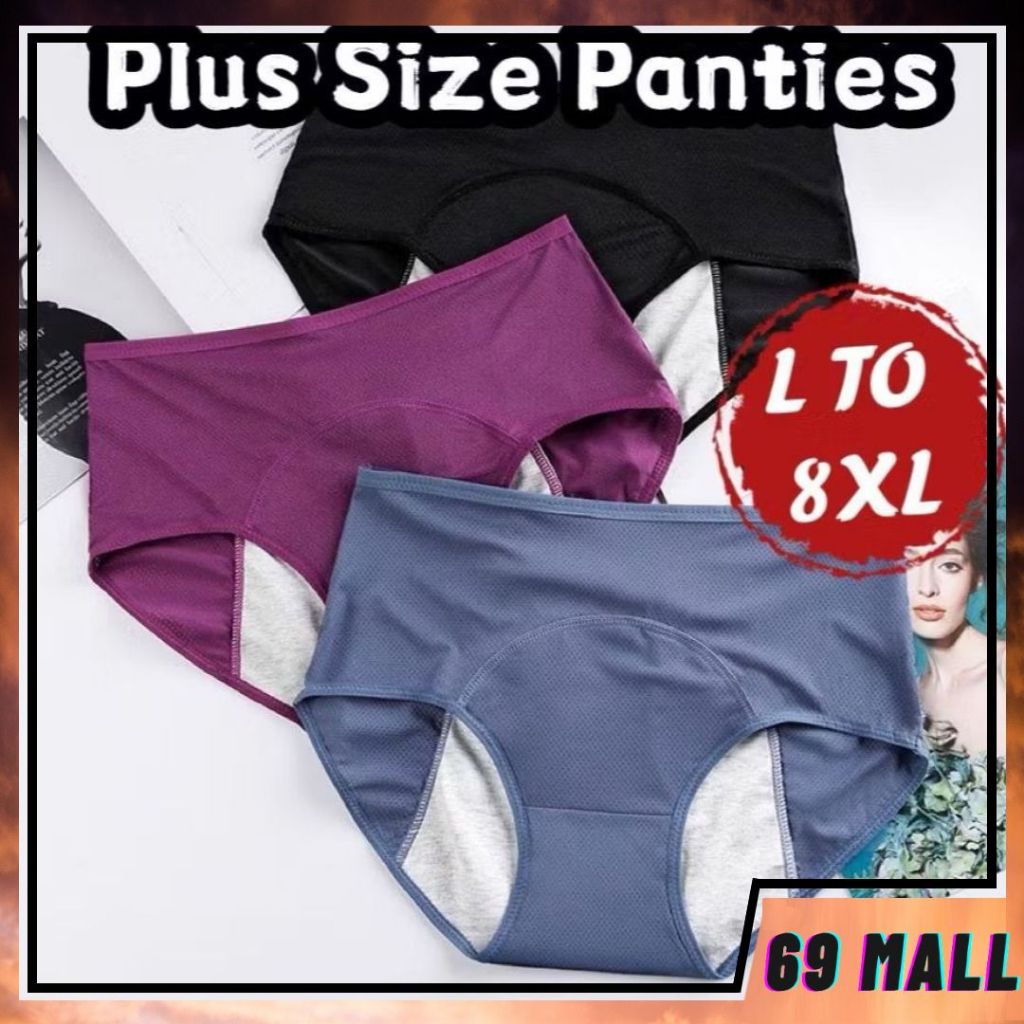 L-8XL Period Panties Plus Size 50-150KG Spender Women Nylon Seluar ...
