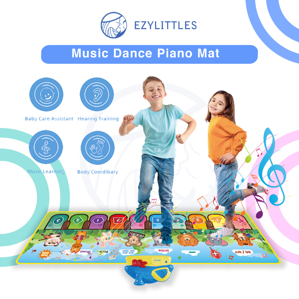 EZYLITTLES Baby Musical Floor Play mat Dance Mat Piano Music Animal ...