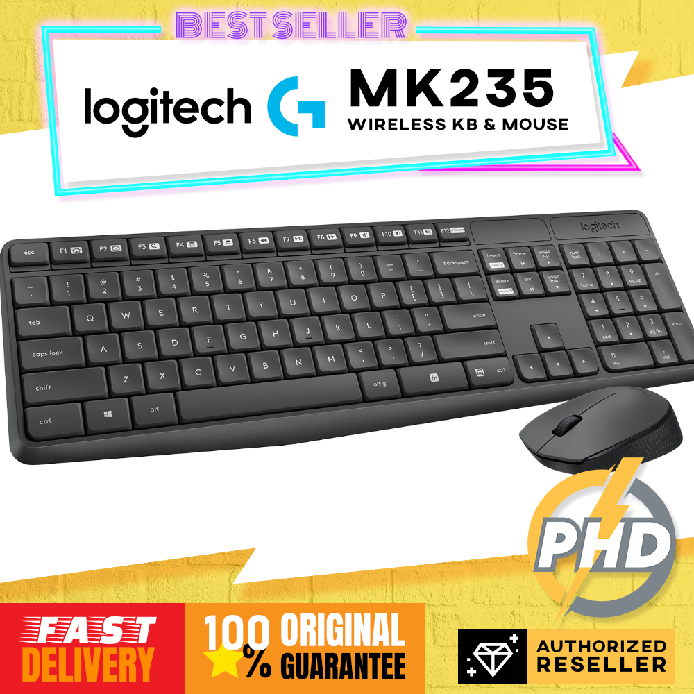 Logitech MK235 Wireless Keyboard and Mouse Combo for Windows, USB ...
