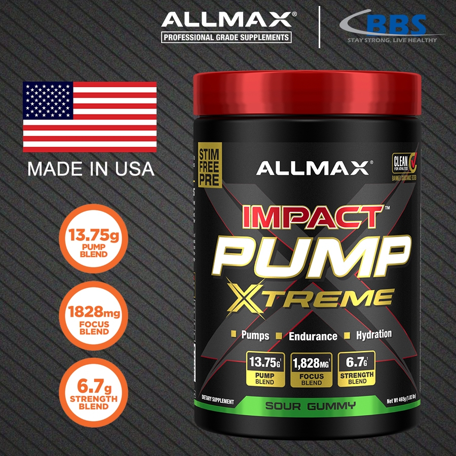 ALLMAX Impact Pump Extreme (30 Servings) - Stimulant Free Focus, Strength, Endurance & Hydration ...
