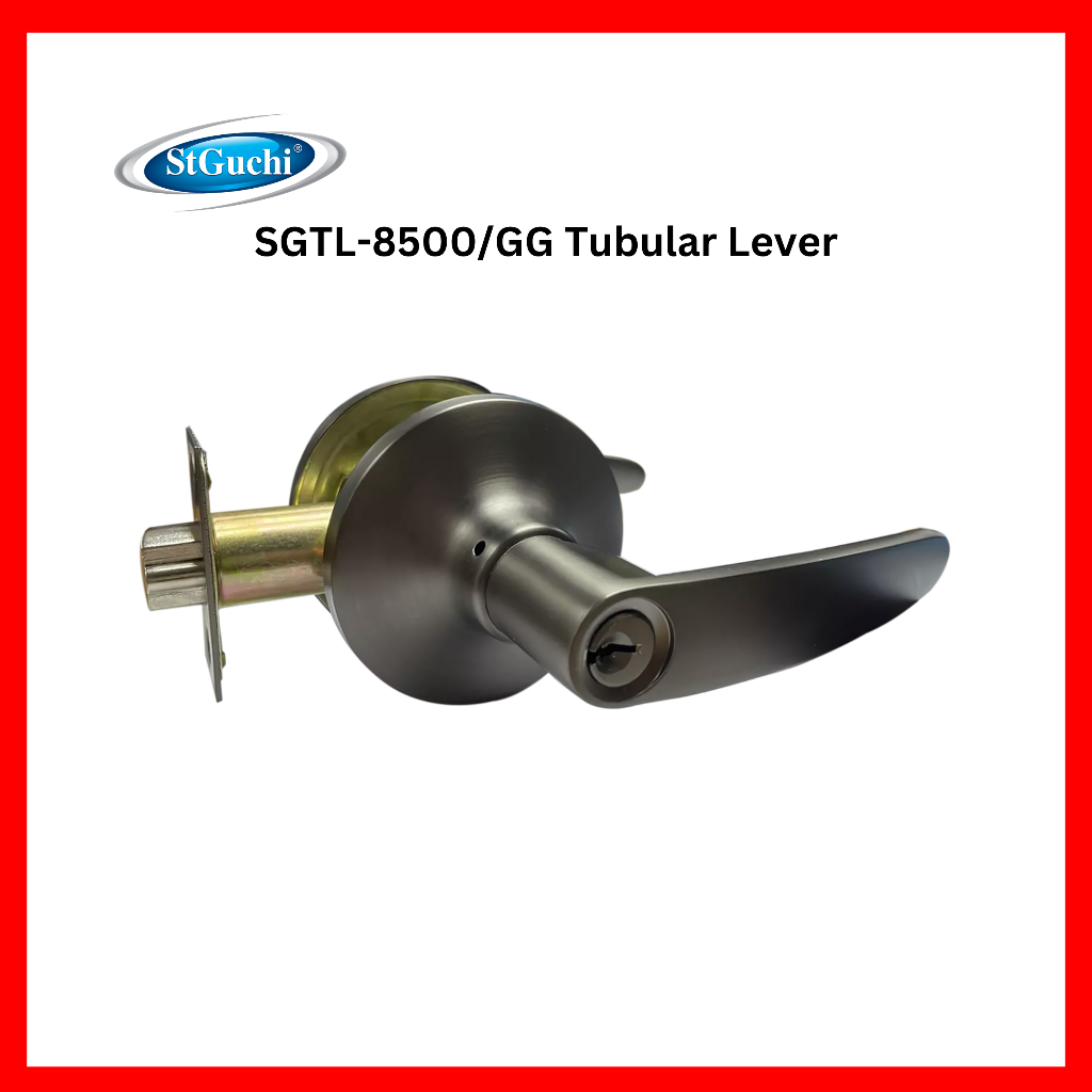 St Guchi Tubular Lever Door Lock Set SGTL-8500 Stainless Steel Gun Grey ...