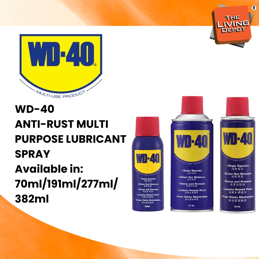 WD-40 ANTI-RUST MULTI PURPOSE LUBRICANT SPRAY - 70ml / 191ml / 277ml / 382ml | Shopee Malaysia