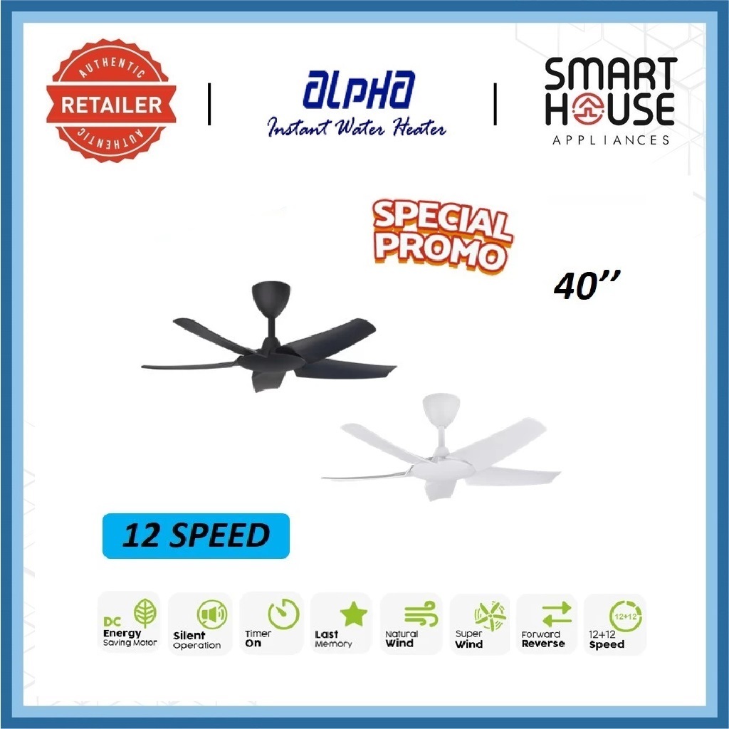 FREE SHIPPING !! ALPHA 40''' CEILING FAN EX9-5B/40 DC MOTOR 12 SPEED ...