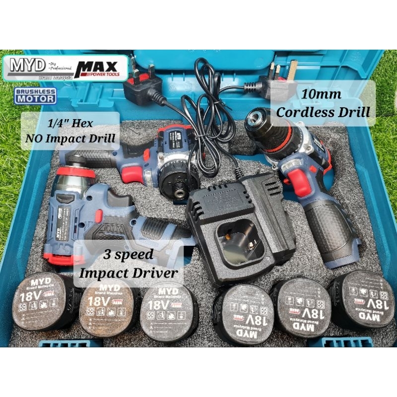 18v super Value combo 3 in 1 (M Type) Brushless motor Cordless Drill ...