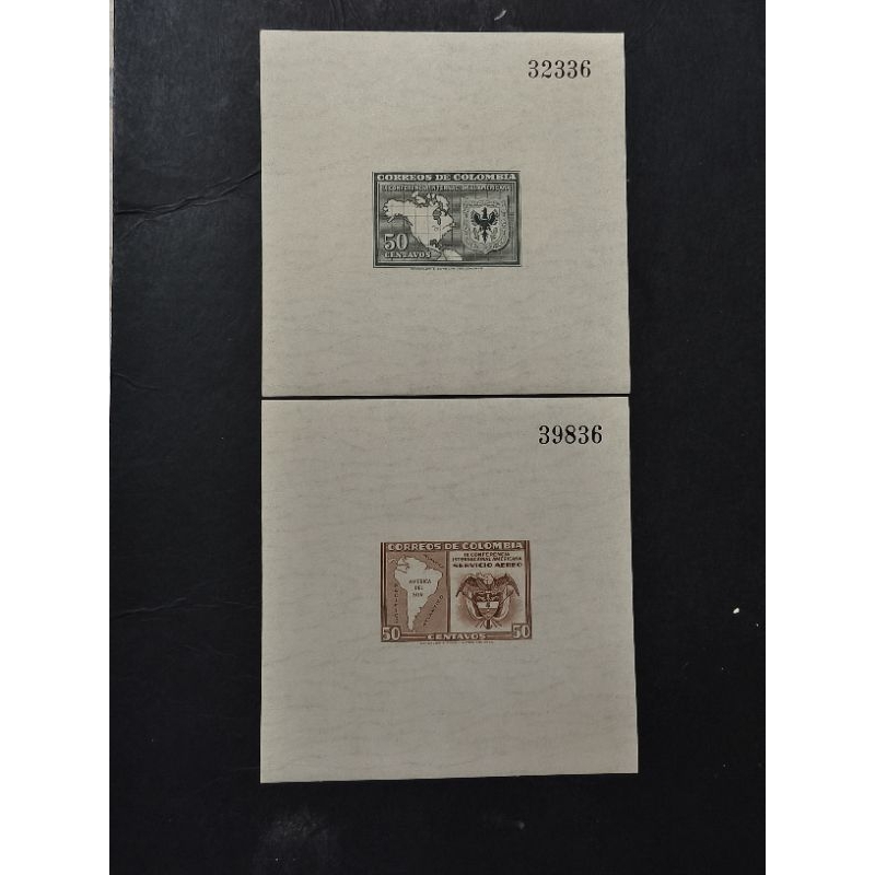 MS44 very old and rare Colombia 1948 Pan-Am Conference stamps MS 2v ...