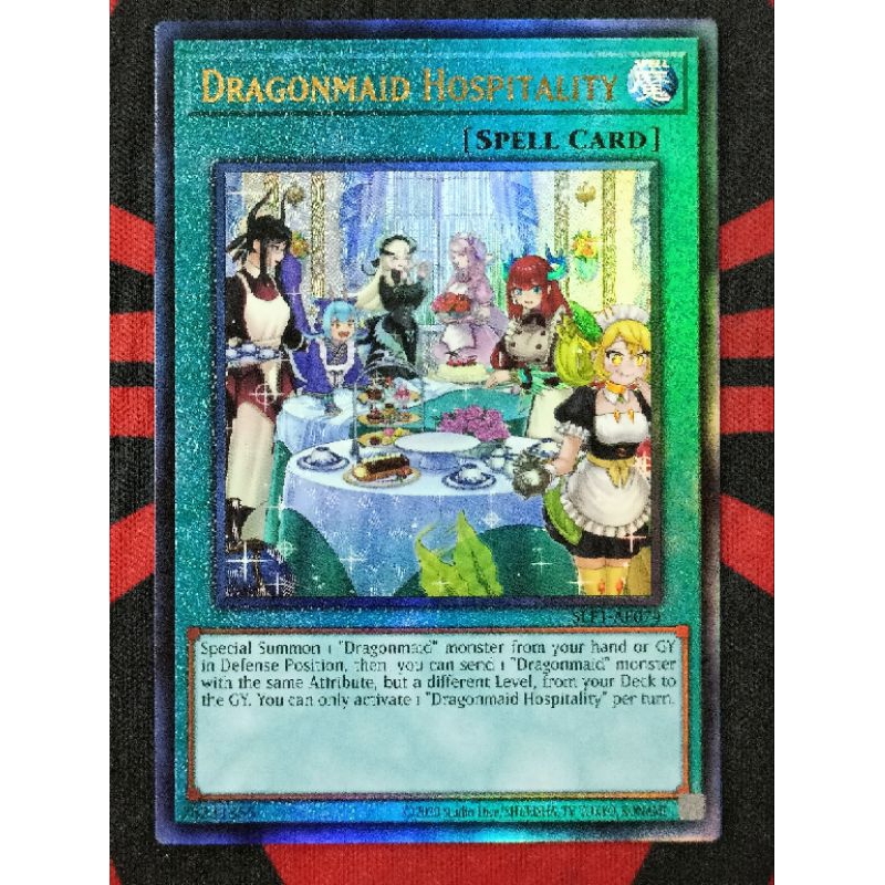 YUGIOH KONAMI SLF1-AE074 Dragonmaid Hospitality (alternate art)(Ultra Rare/Ultimate Rare ...