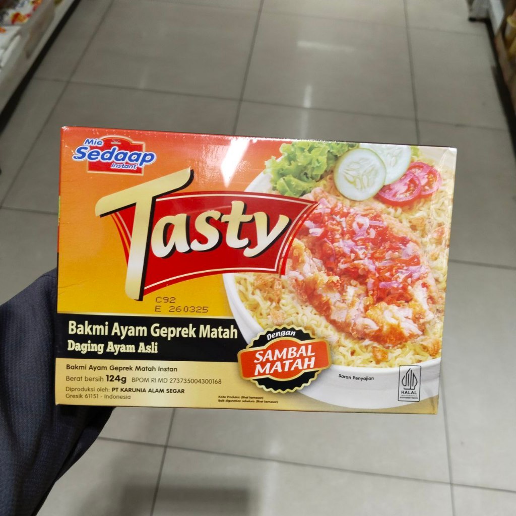 124G MEE SEDAP INSTANT BAKMI AYAM GEPREK MATAH/ DAGING AYAM ASLI/DENGAN ...