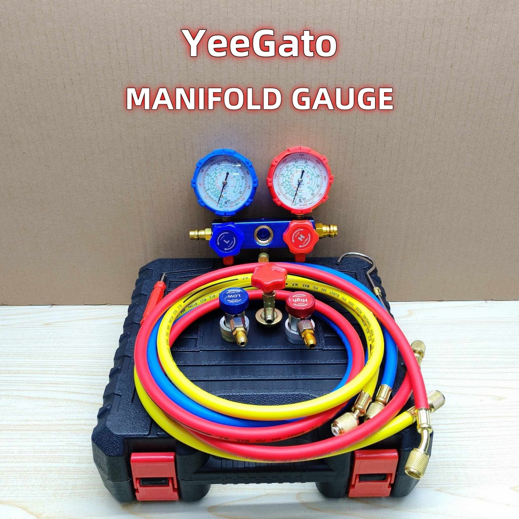 WT MANIFOLD GAUGE ANALOG METER REFRIGERATION & AIRCOND CHECK PRESSURE ...