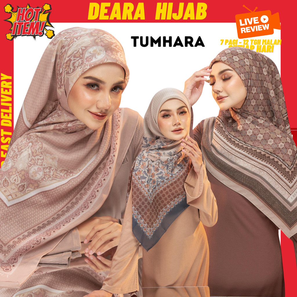Deara Hijab Tumhara Tudung Bawal Printed Cotton Voile Bidang 45 | Shopee Malaysia
