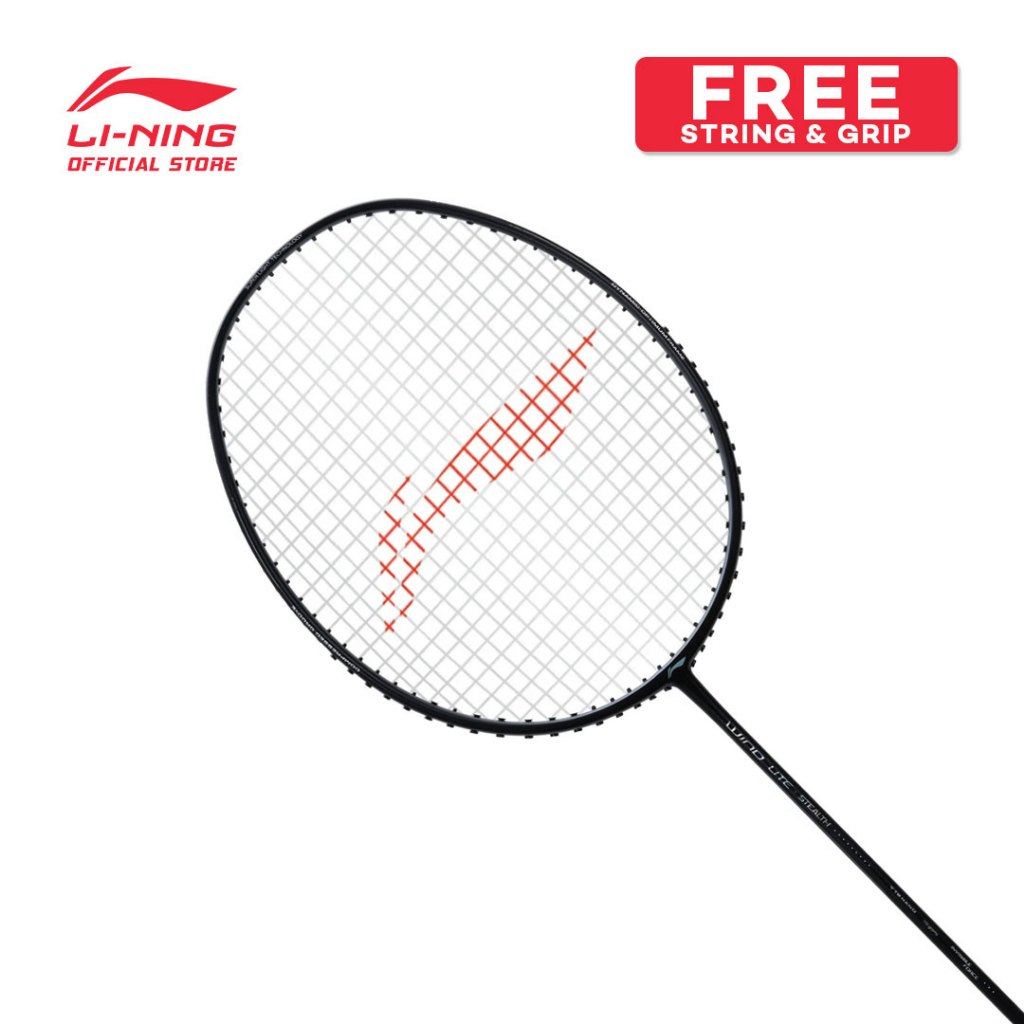 LI-NING WIND LITE STEALTH 78G STRUNG BADMINTON RACQUET - BLACK/GREY ...