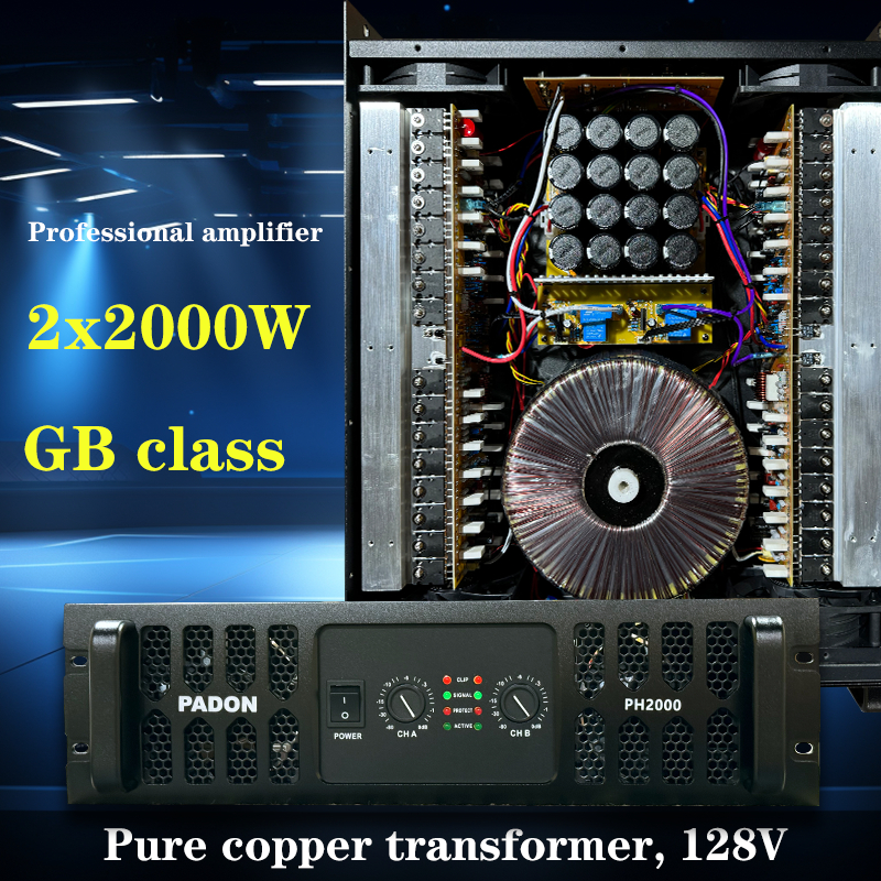 padon New professional amplifier, two channels, dual 18 inch subwoofer, audio amplifier 8 ohms ...