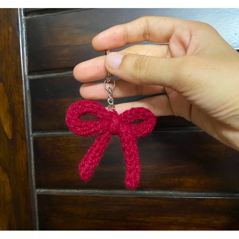 coquette ribbon 🎀 handmade keychain amigurumi knit crochet | Shopee ...