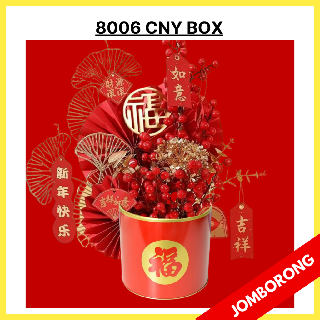 8006 CNY BOX Flower Box Surprise Delivery Box Round Florist Box Kotak ...