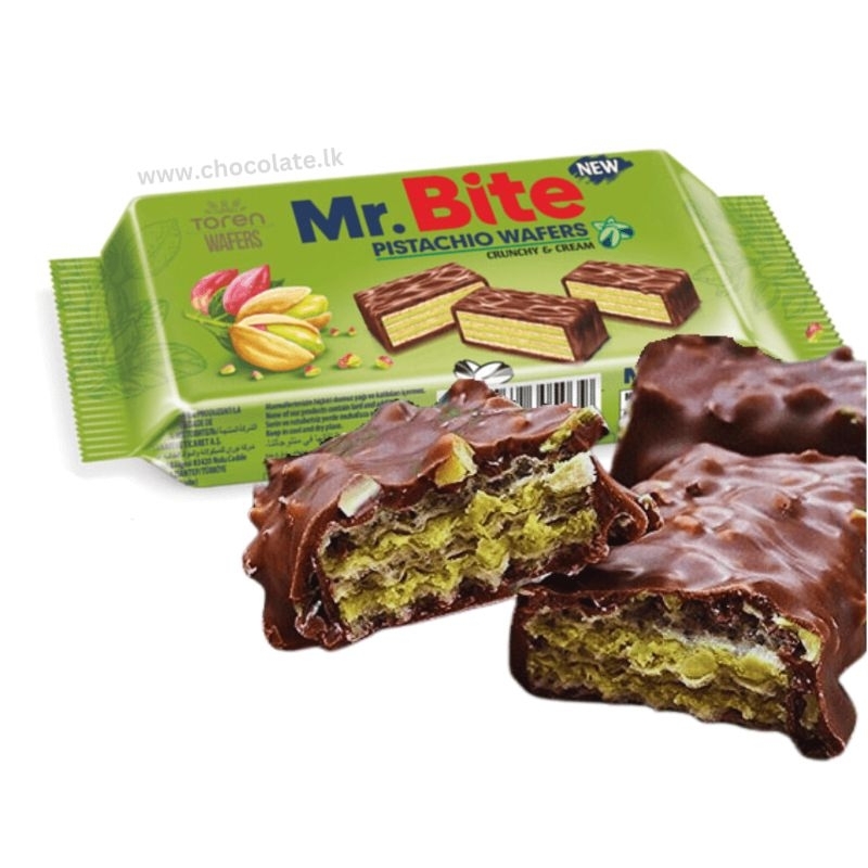 24 pieces full box chocolate Dubai wafers from Mr.Bite comes with pistachio, Coconut, Hazelnut ...