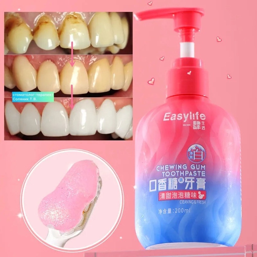Chewing Gum Children Toothpaste Tooth Cleaning Brightening Whitening ...