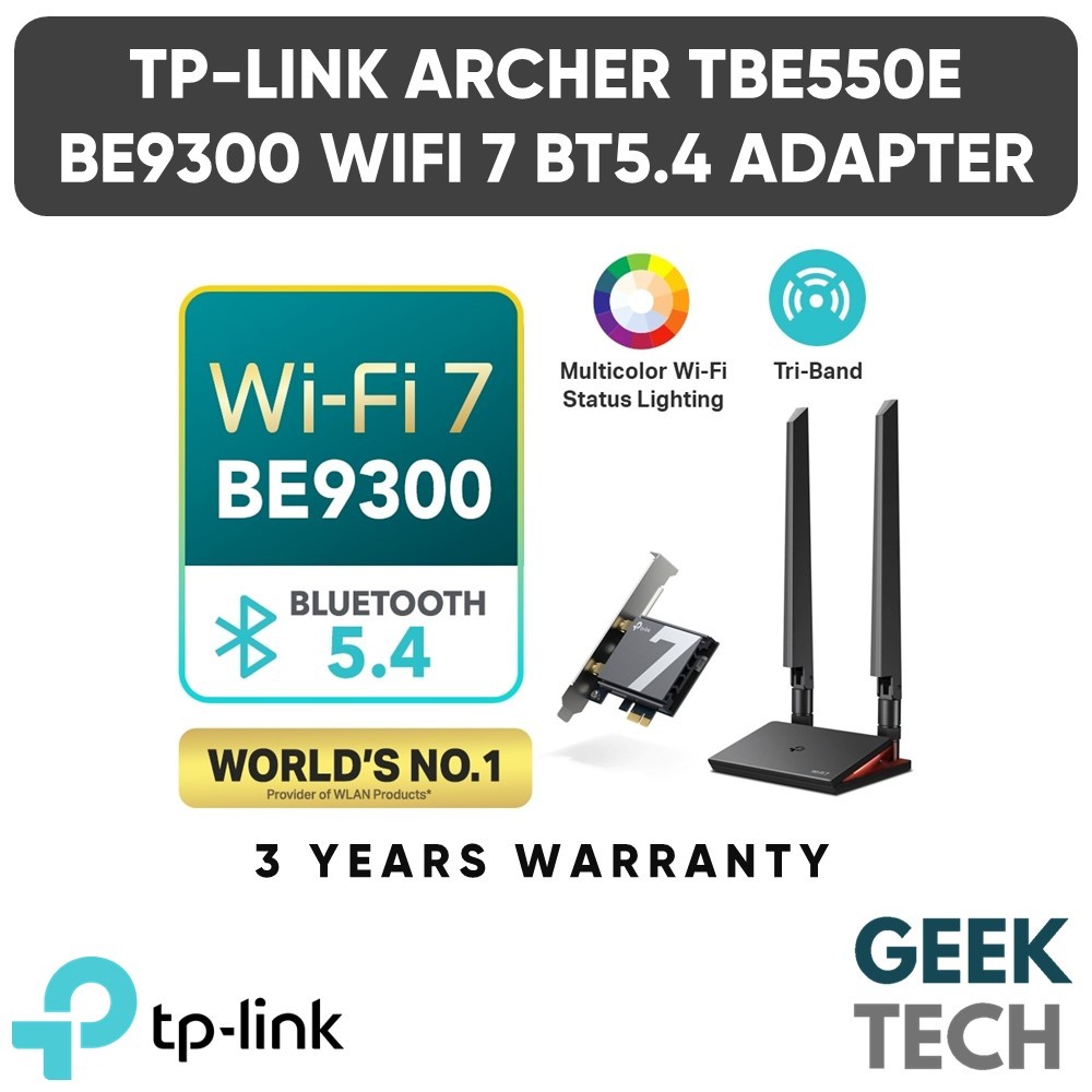 TP-Link Archer TBE550E BE9300 WiFi 7 Tri Band & Bluetooth 5.4 PCIe ...