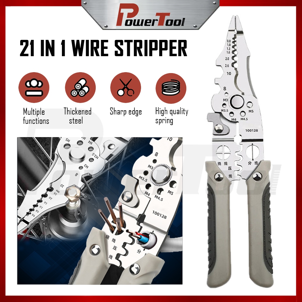 21 in 1 Wire Stripper Electrician Wire Pliers Multi-function Crimping ...