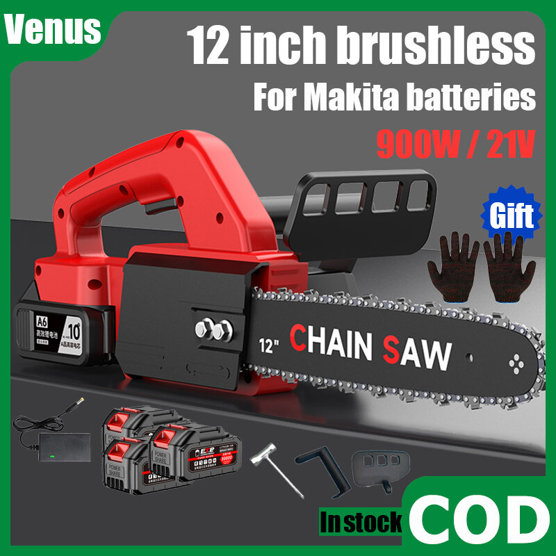 Cordless Saw Branch Saw Wood Pruning Cutter Gergaji Mesin Potong Pokok Gergaji Elektrik ...
