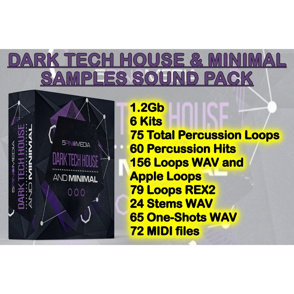 Dark Tech House & Minimal 2024 Sound Pack by 5pin Media with Loops, One ...