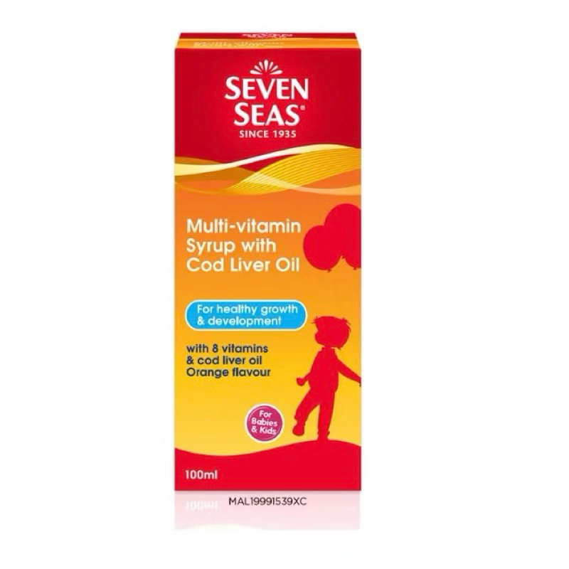 Seven Seas Multi-Vitamin Syrup With Cod Liver Oil 100ml [EXP 2026 ...