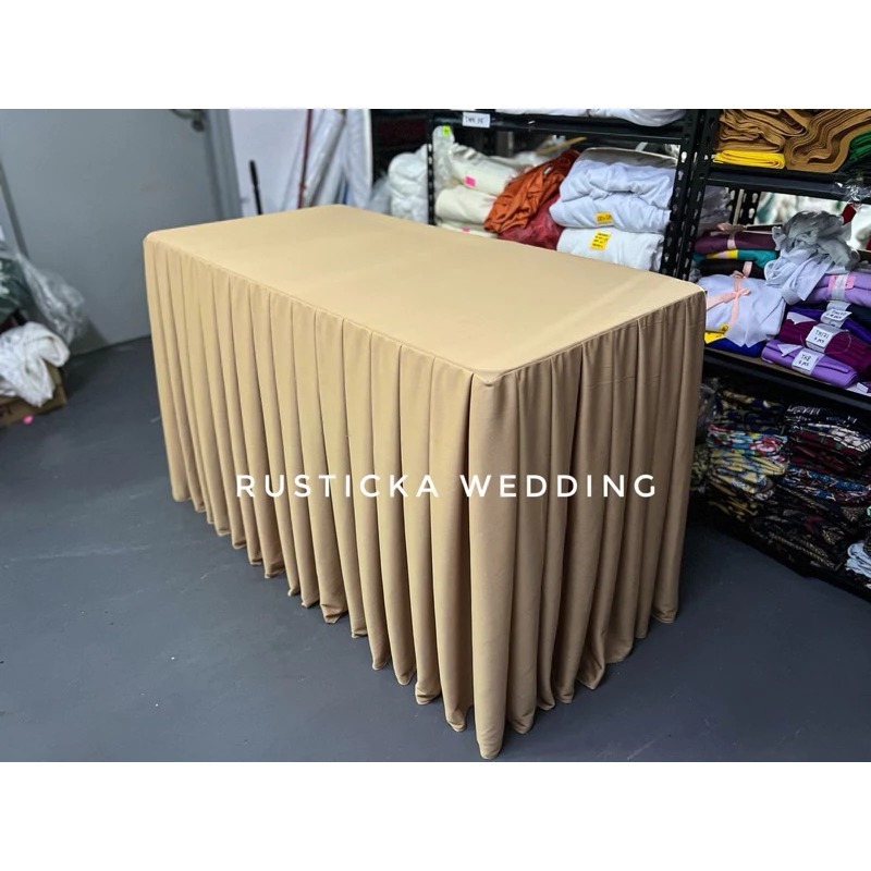 Page #1 5ft Table Skirting With Top Layer Meja Canopy Khemah Long Table ...