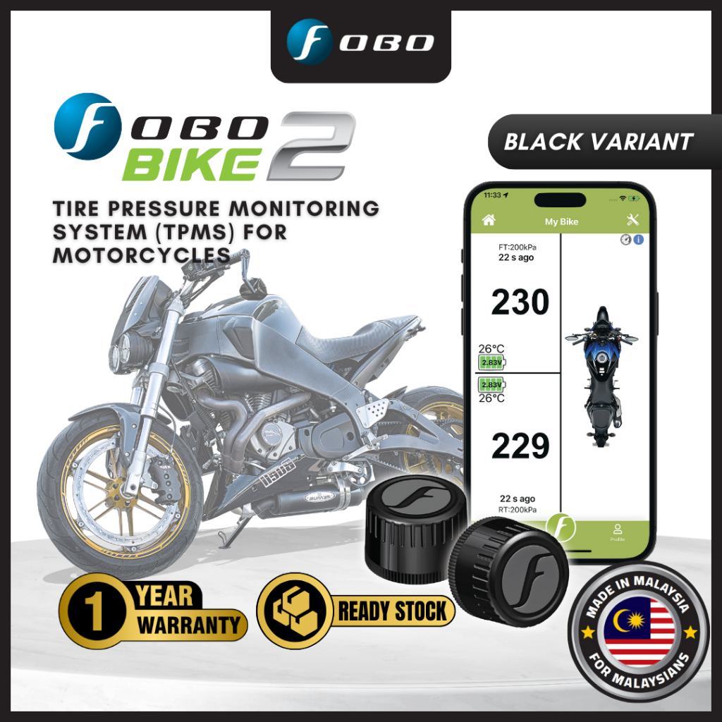 FOBO BIKE 2 - Motorcycle Wireless Bluetooth TPMS 胎壓 偵測器 | Shopee Malaysia