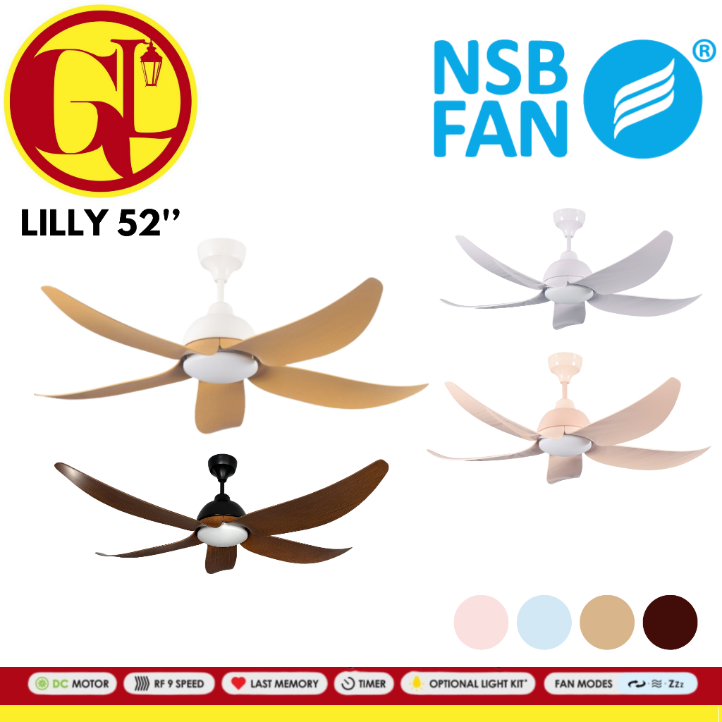 [New 2024] NSB LILLY 52'' FAN 5 BLADES CEILING FAN DC MOTOR REMOTE FAN ...