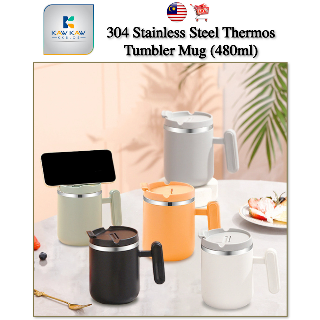 𝐊𝐊𝐒 𝟑𝟎𝟒 𝐒𝐭𝐚𝐢𝐧𝐥𝐞𝐬𝐬 𝐒𝐭𝐞𝐞𝐥 𝐓𝐡𝐞𝐫𝐦𝐨𝐬 𝐓𝐮𝐦𝐛𝐥𝐞𝐫 𝐌𝐮𝐠 (𝟒𝟖𝟎𝐦𝐥) 🚚 Insulated Flask Vacuum Water Coffee Tea ...