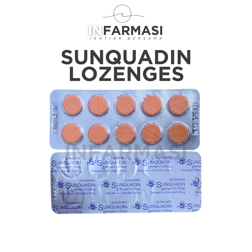 Sunquadin Lozenges 0.25mg 10’s (Strip) – Ubat Lega Sakit Tekak Kulum Hisap & Jangkitan Mulut ...