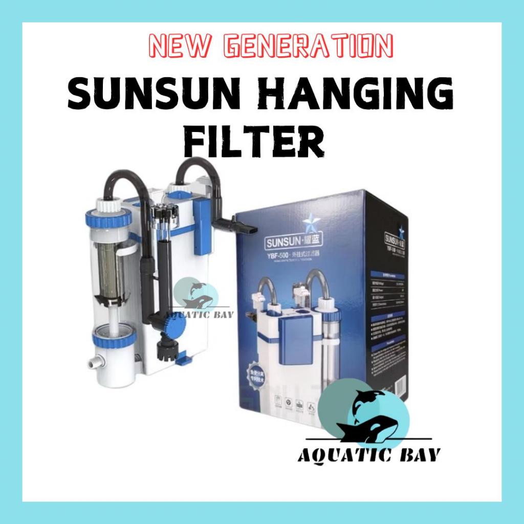 SUNSUN YBF-500/600 Aquarium Hang On Filter Combined With Scum Filter, Efficient Separator Tray ...