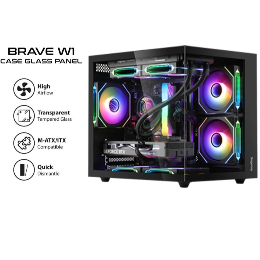 # Segotep Brave W1 - mATX T.G PC Case With 3 x 120mm ARGB Fans Pre ...