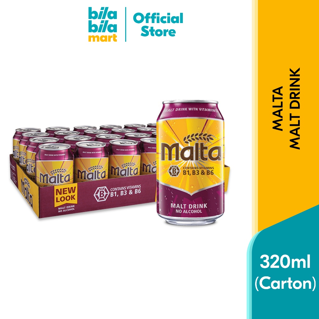 [CARTON] Malta Malt Drink (No Alcohol) Can Drink with Vitamins B1 B3 B6 ...