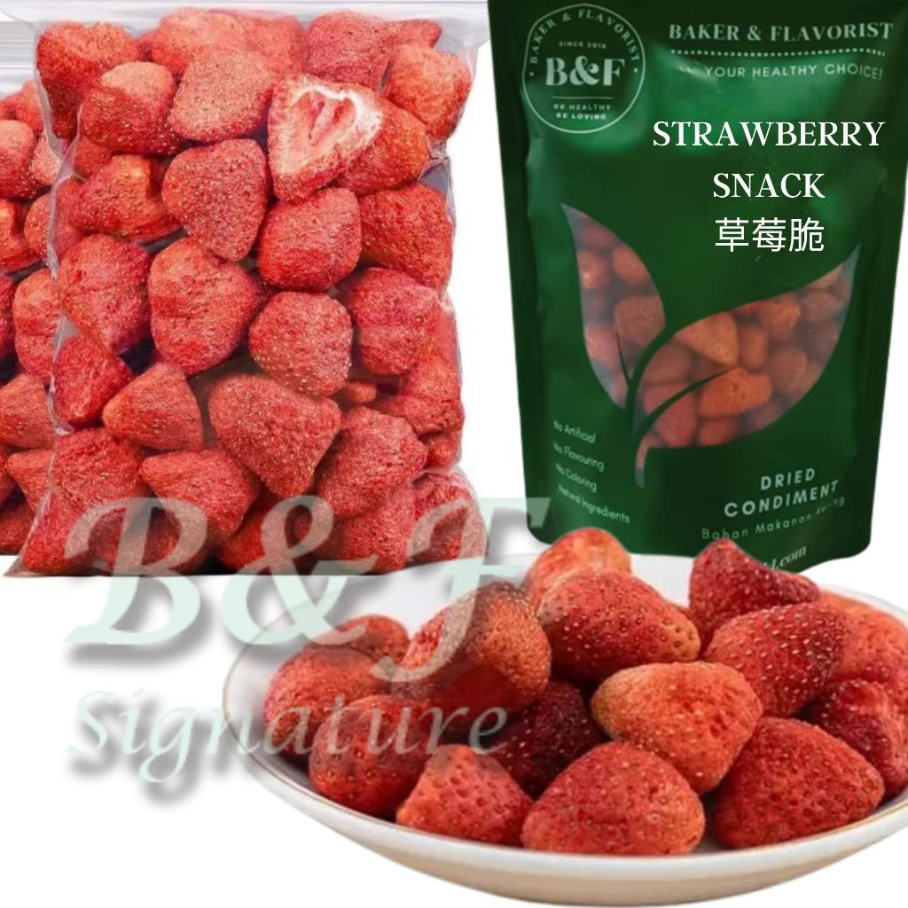 Freeze dried Strawberry Snack 冻干草莓 100g - 500g Snek Strawberi ( 无糖 No ...