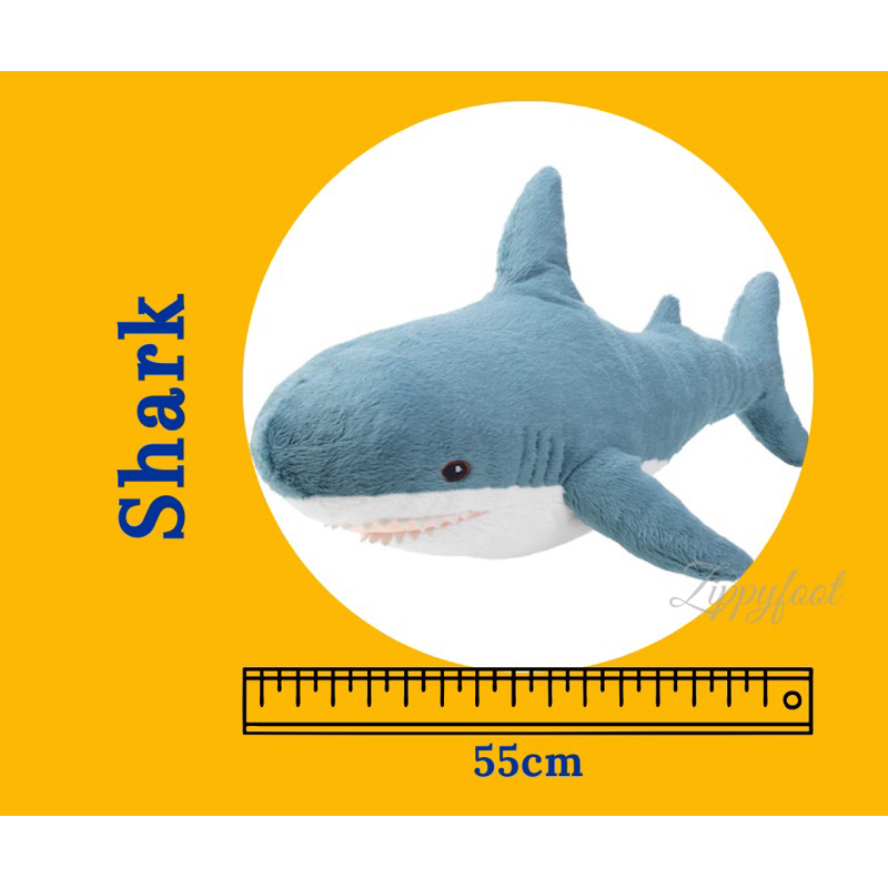Swedish design BLÅHAJ Soft toy shark 55cm / 100cm kids present | Shopee ...