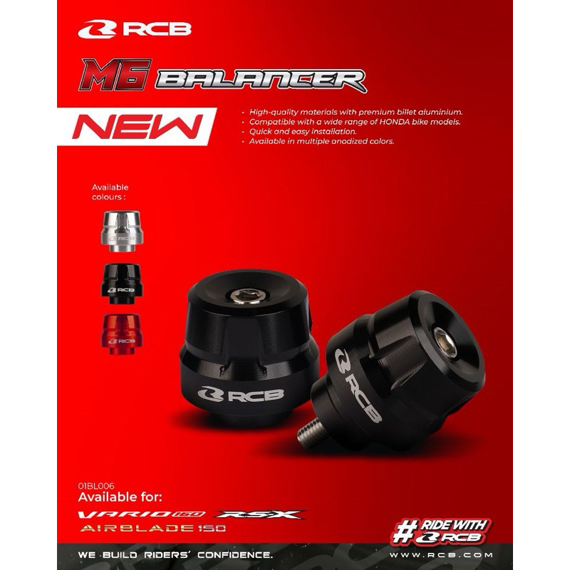 RCB M6 Balancer For Honda Rs150 RSX Cbr150 CBR250 Handlebar End ...