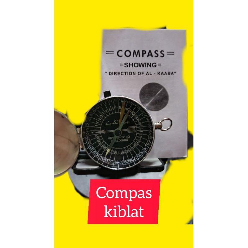 Keychain Kompas Arah Kiblat | Mudah digunakan | Background skrin HITAM ...