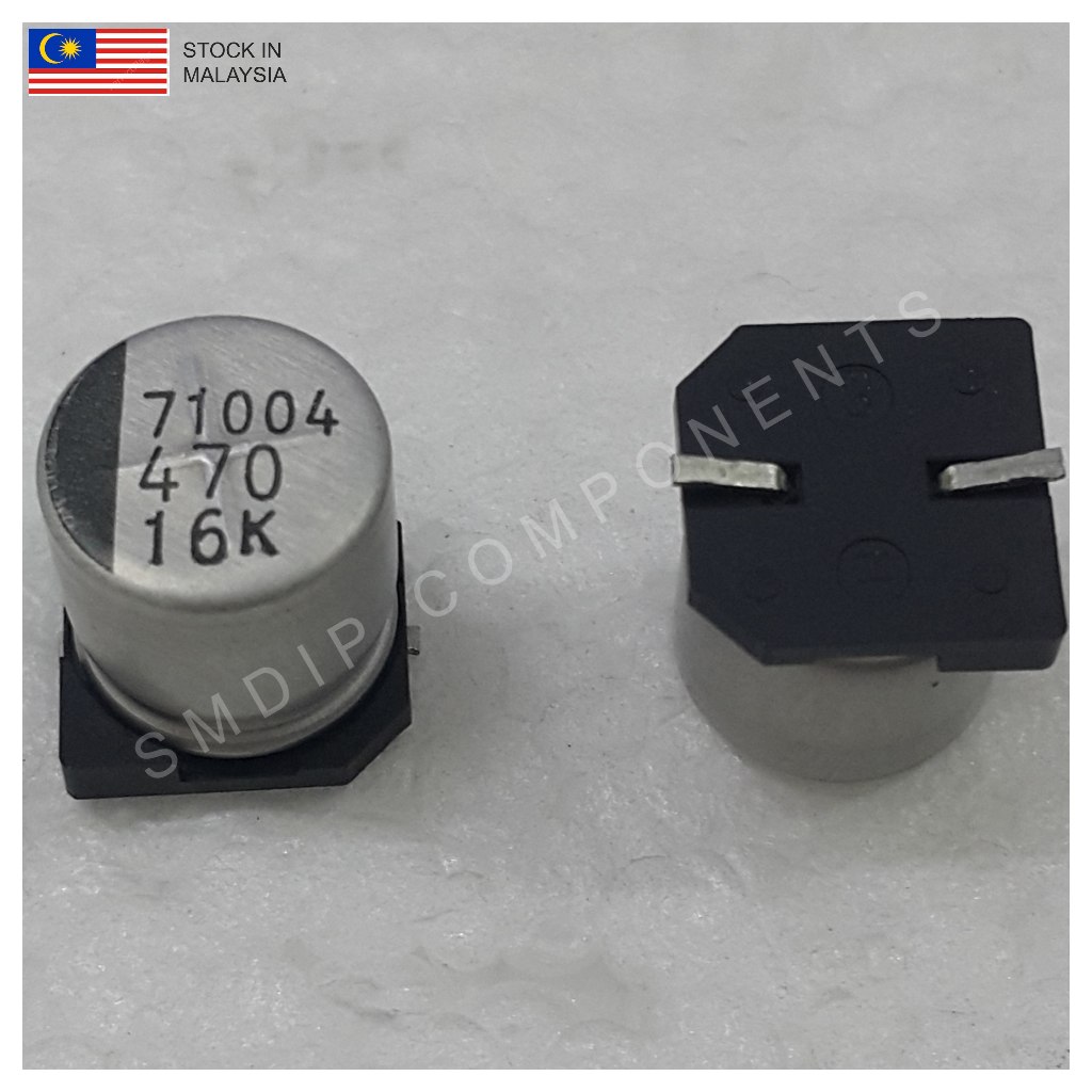 2PCS Samwha, 470uF 16V 105°C, SMD Capacitor, 10mm x 10mm | Shopee Malaysia
