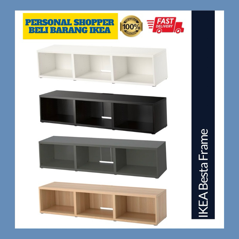 IKEA Besta Frame Only White Stained Oak Dark Grey Black Brown | Shopee ...
